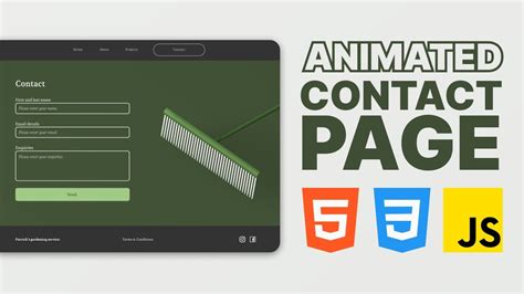 How To Create An Animated Contact Page Using Html Css And Javascript Youtube