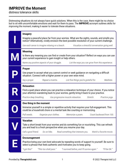 Dbt Improve Pdf Relaxation Psychology Meditation