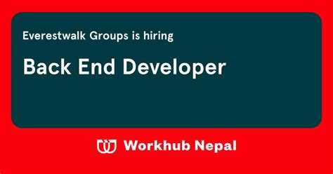 Workhub Nepal On Linkedin Back End Developer