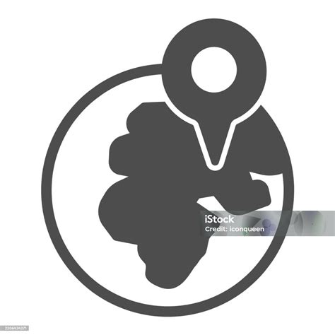 사막 위치 고체 아이콘 아라비아 사막 개념과 행성 지구 벡터 그래픽입니다 사막 장소 지도 포인터 핀 기호 흰색 배경 모바일 또는 웹 디자인을위한 글리프 스타일 아이콘 0명에