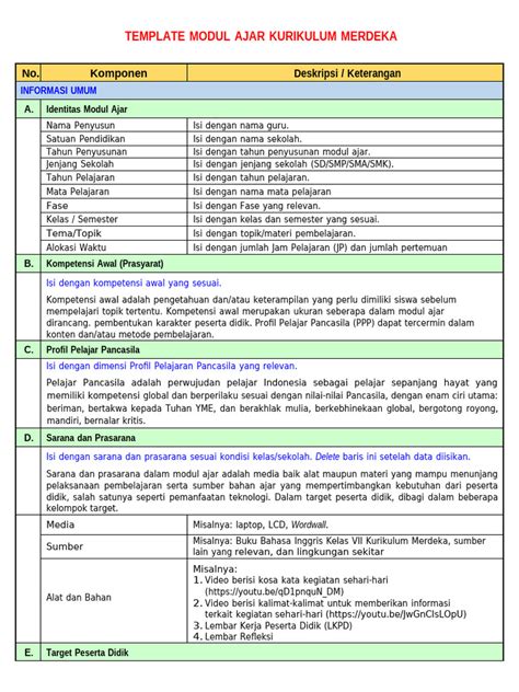 Template Modul Ajar Pdf