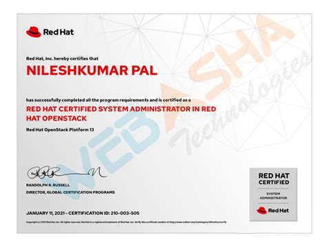 Webasha Technologies On Linkedin Certification Certification Openstack