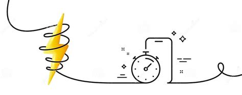 Timer App Line Icon Stopwatch Time Sign Continuous Line With Curl