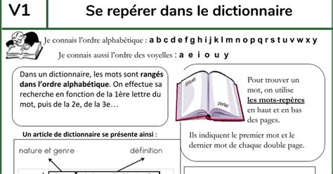 1 se repérer dictionnaire leçon ppt Google Slides