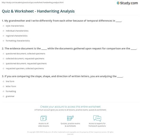 Handwriting Analysis Forensics Worksheets Rachel Printable