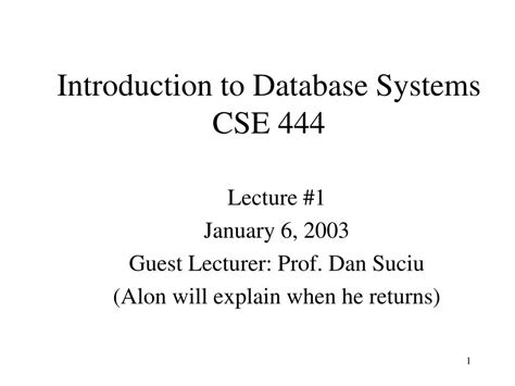 Ppt Introduction To Database Systems Cse 444 Powerpoint Presentation