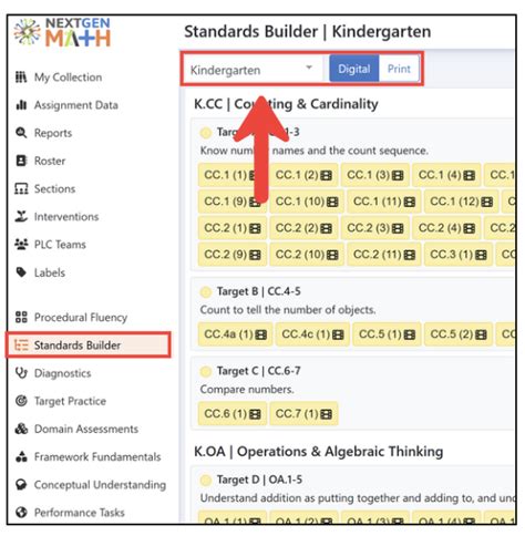 Kindergarten Subitizing Stems In Standards Builder Next Gen Math