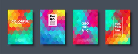 육각형 다각형 추상적 배경 다채로운 삼각형 그라데이션 디자인 낮은 폴리 육각형 모양 배너 벡터 일러스트레이션 3차원 형태에 대한