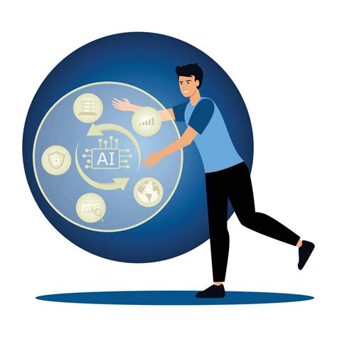 Man Interacting With Artificial Intelligence Technology 58569074