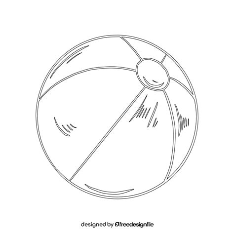 Beach Ball On Beach Drawing
