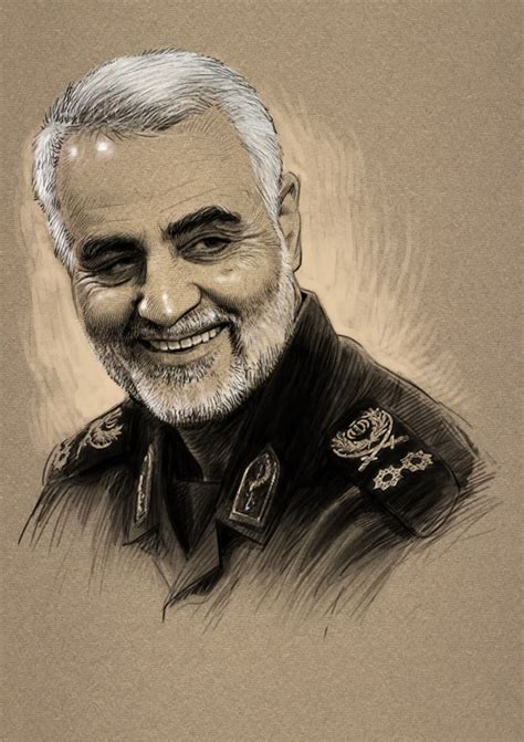 نقاشی دیجیتال چهره شهید قاسم سلیمانی