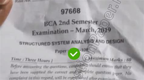 2019 mdu bca re appear 2nd sem structure system analysis and design