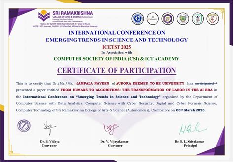 Ai Automation Futureofwork Machinelearning Aiinindustry Icetst2025 Jampala Naveen