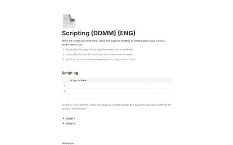Copywriting Daily Script Page Template Notion Marketplace