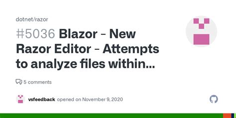 Blazor New Razor Editor Attempts To Analyze Files Within The Project That Are Marked As In