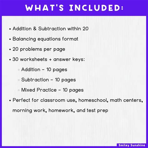 Balancing Equations Math Practice Worksheets Addition And Subtraction Within 20