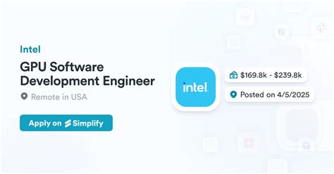 Gpu Software Development Engineer Intel Simplify Jobs