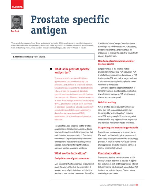 Pdf Prostate Specific Antigen