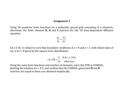 solved assignment 3using 1d quadratic basis functions on a