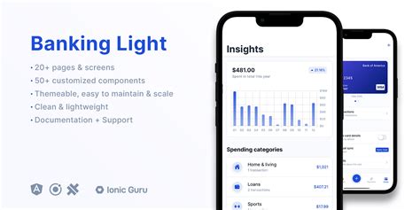 Banking Light Mobile App Ui Kit Ionic 6 By Ionicguru Codester