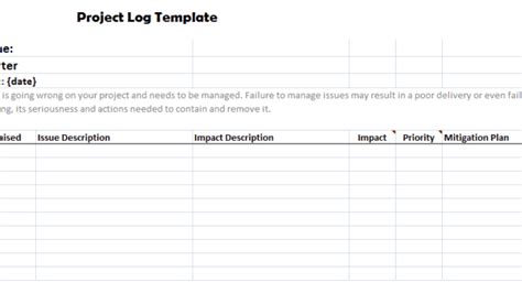 23 Free Project Log Templates In Word Excel PDF