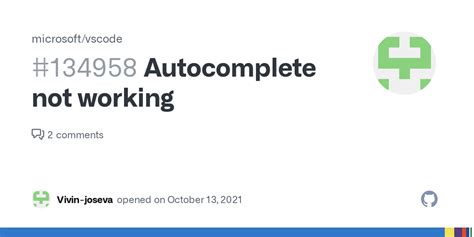 Autocomplete Not Working · Issue 134958 · Microsoftvscode · Github