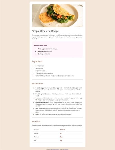frontend mentor recipe page using html and css coding challenge solution