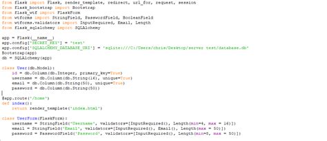 db create all isn t creating a table r flask