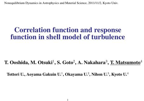 Ppt Correlation Function And Response Function In Shell Model Of