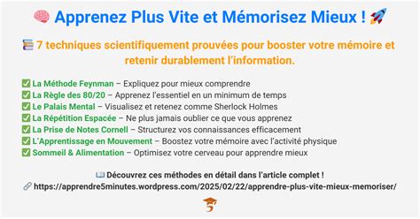 📚🧠apprendre Plus Vite Et Mieux Mémoriser 7 Techniques Scientifiquement Prouvées à Tester