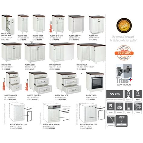 Шкаф долен с чекмедже и врата Rustic D45 Kf бял Модулни кухни Мебели и интериор Продукти