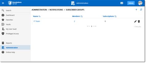 Subscriber Groups Devolutions Documentation