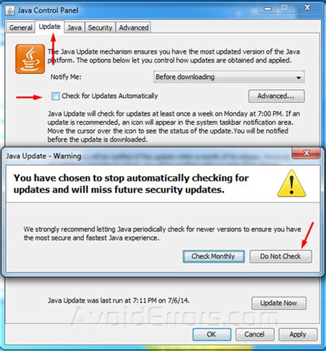 How To Get Rid Java Update Notifications AvoidErrors