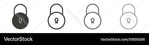 Lock Icon Set Secure Password Privacy Safeguard Vector Image