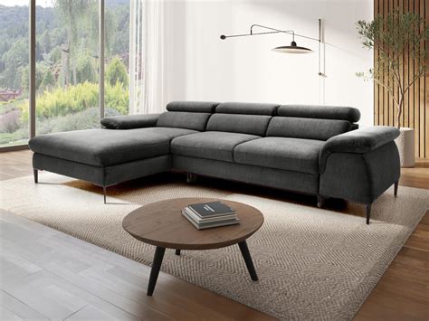 Ecksofa Mit Schlaffunktion Ecke Links Samt Anthrazit Sepina Günstig Online Kaufen