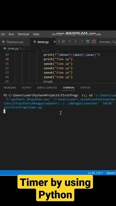 Making Timer By Using Python Timer Using Python Programming Learning Hub Coding Youtube