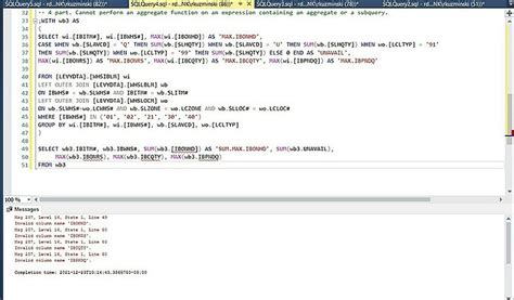 Cannot Perform An Aggregate Function On An Expression Containing An