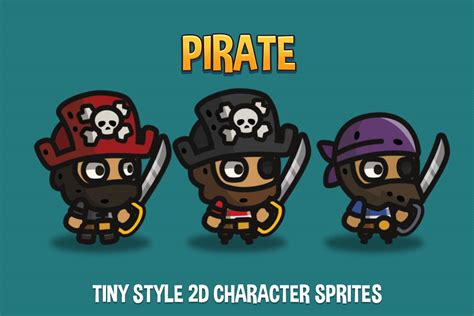 Pirate Tiny Style 2d Character Sprites