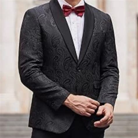 Coofandy Suits And Blazers Mens Floral Tuxedo Jacket Paisley Suit