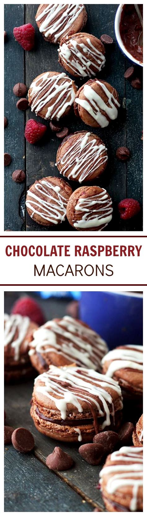 Chocolate Raspberry Macaroons