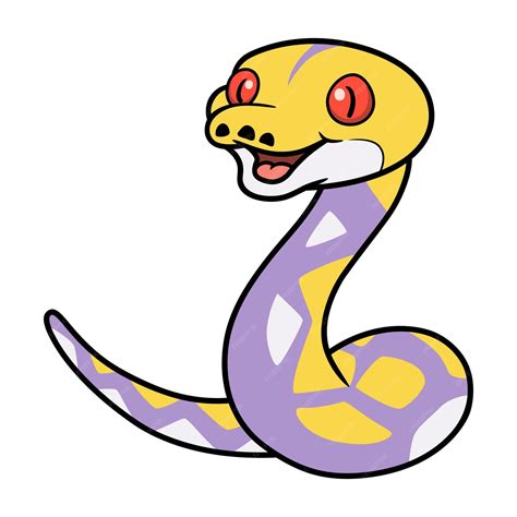 Premium Vector Cute Lavender Reticulated Python Cartoon