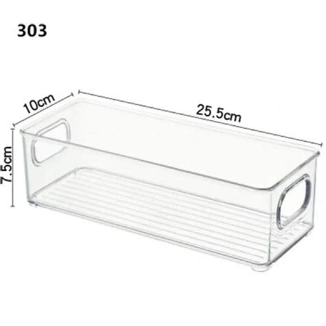 Refrigerator Organizer Bins Stackable Fridge Organizers Pantry Cutout Handle Clear Plastic Food