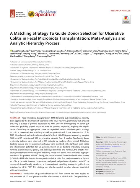 Pdf A Matching Strategy To Guide Donor Selection For Ulcerative Colitis In Fecal Microbiota