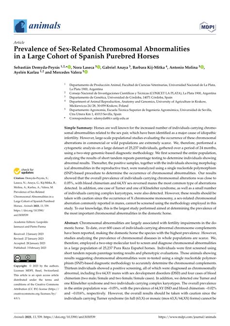 Pdf Prevalence Of Sex Related Chromosomal Abnormalities In A Large