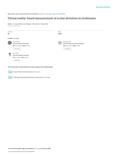Virtual Reality Based Measurement Of Ocular Deviation In Strabismus Pdf
