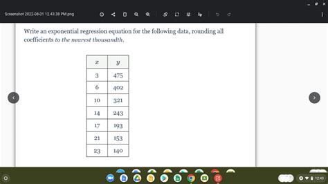 Answered Write An Exponential Regression Bartleby