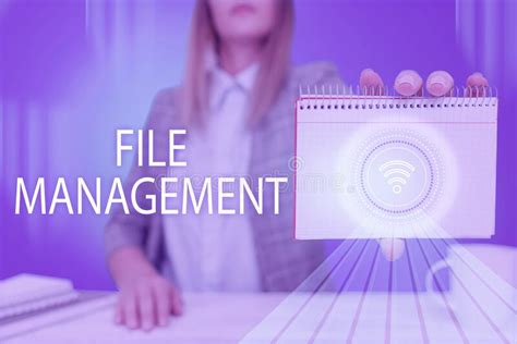 Sign Displaying File Management Business Concept Computer Program That