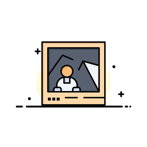 Picture Image Landmark Photo Business Flat Line Filled Icon Vector Banner Template 13295984