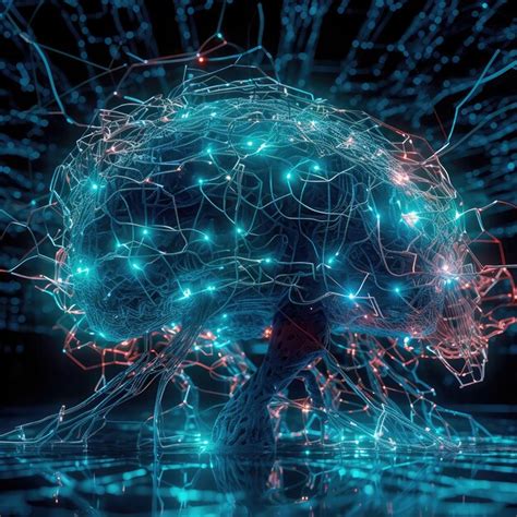 Premium Ai Image Fictional Glowing Brain Background With A Network Of Neural Connections