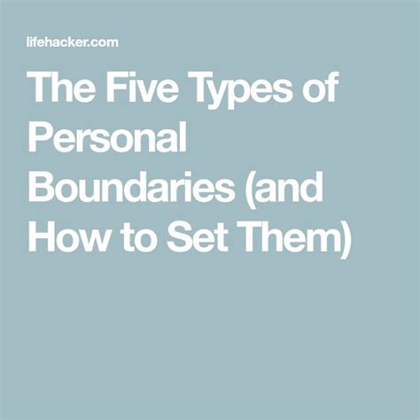 The Five Types Of Personal Boundaries And How To Set Them Personal